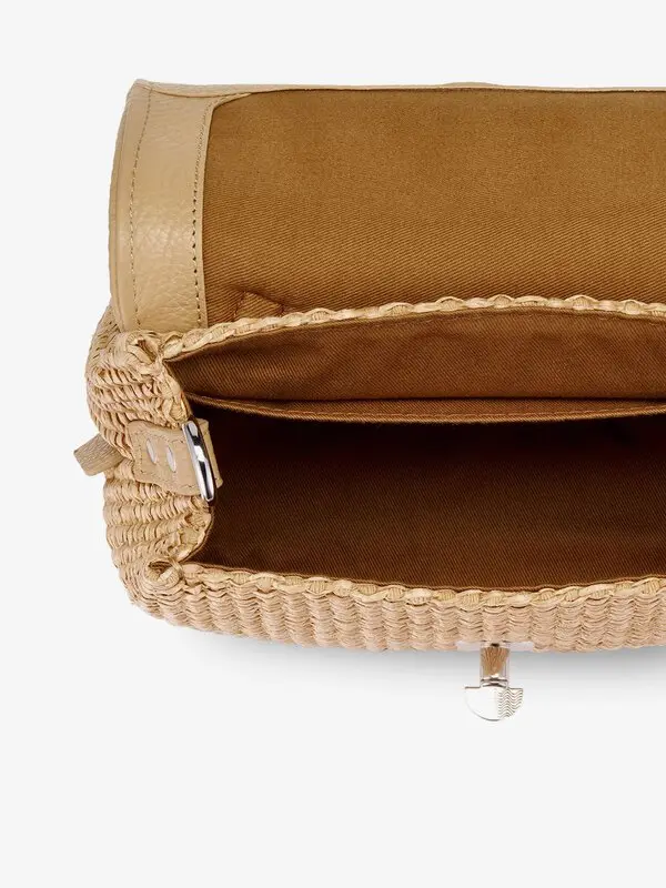 ZANELLATO Postina Baby Wicker And Leather Handheld Bag