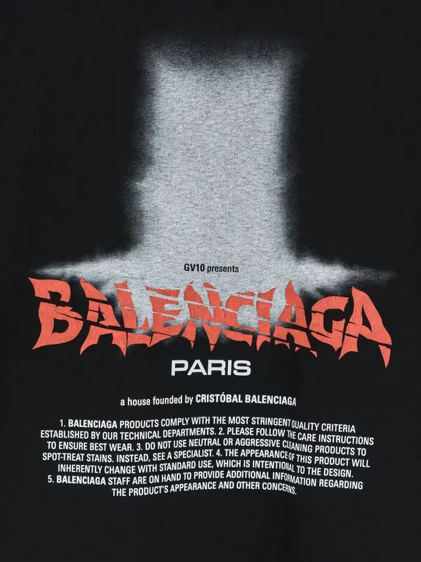Balenciaga Cotton Tshirt With Front Logo Print