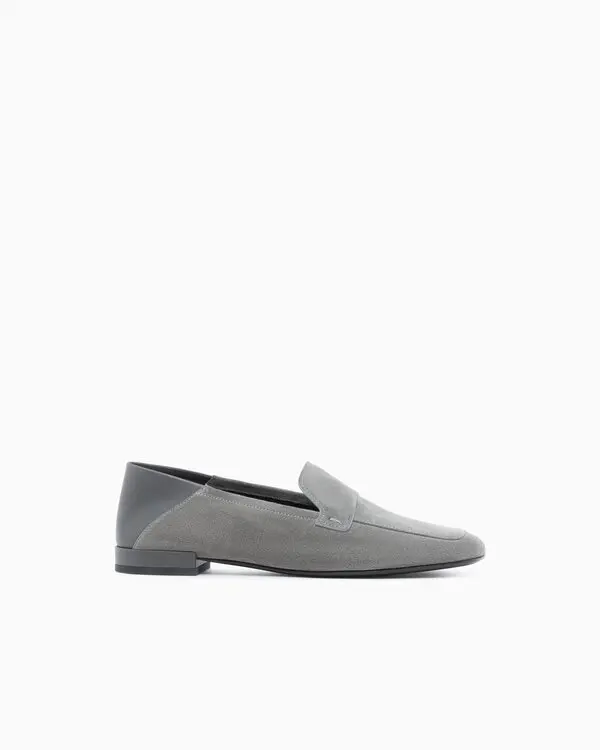 Giorgio Armani Split Leather Loafers - Grey