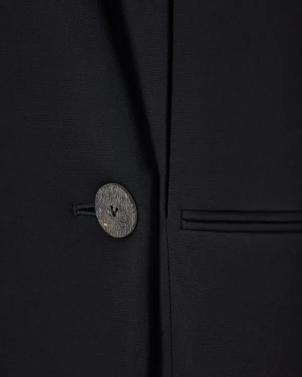 Giorgio Armani Blazer In Crepe Silk Cady With Wide Lapels And Pleated Back