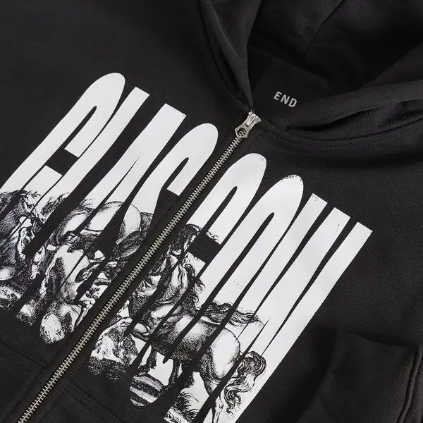 END. Glasgow Zip Hoodie With Graphic Print