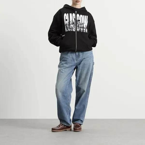 END. Glasgow Zip Hoodie With Graphic Print