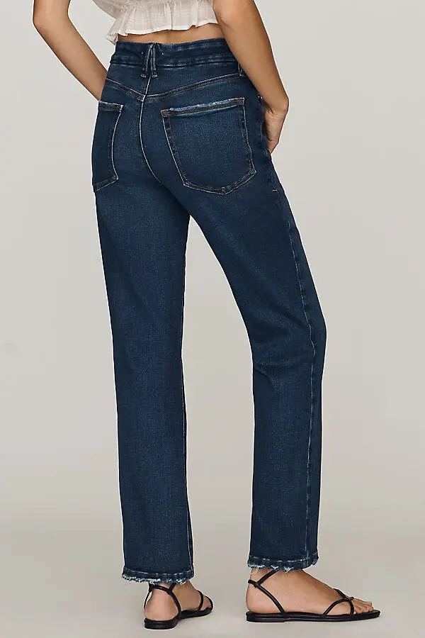 Good American Soft Tech Good Legs Mid-rise Straight Jeans