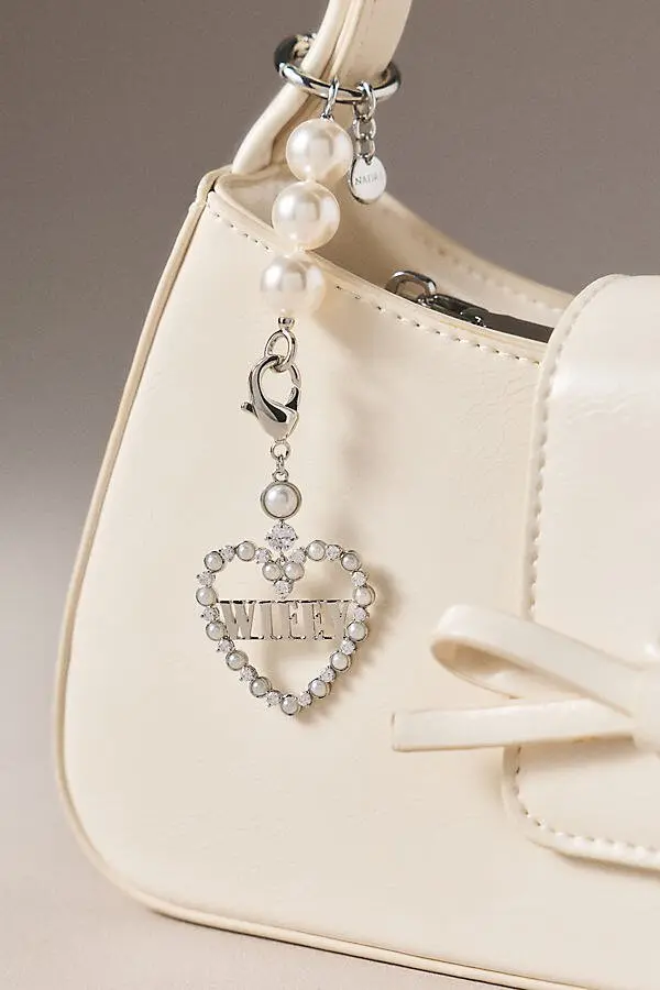 Nadri Ceremony Wifey Bag Charm - Silver