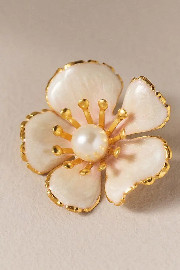 Anthropologie The Pk Reef Flora Pearl Earrgs