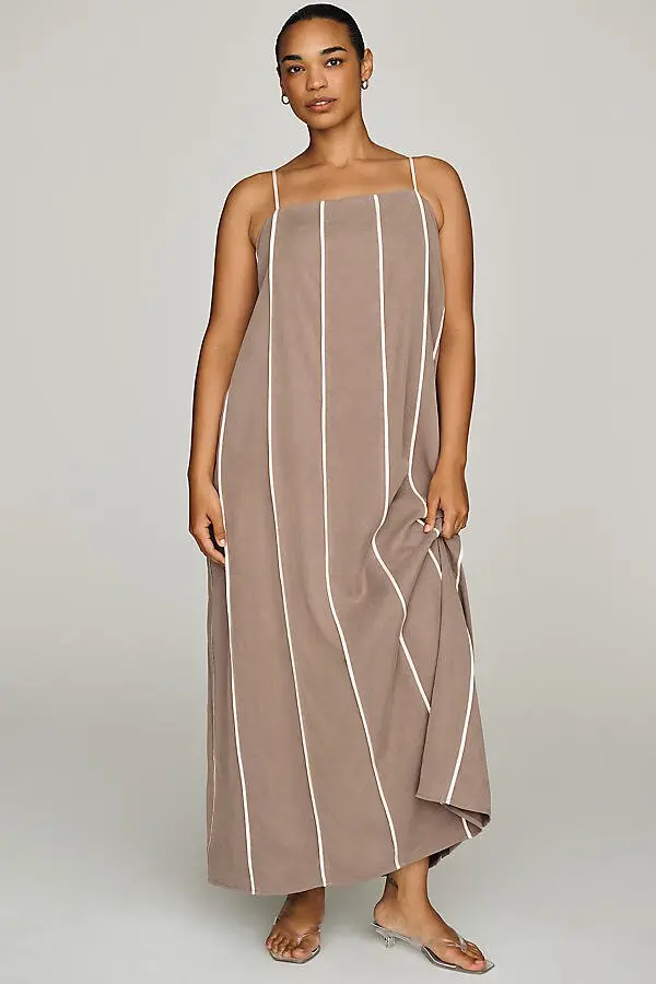 SANCIA Estella Square-neck Midi Dress