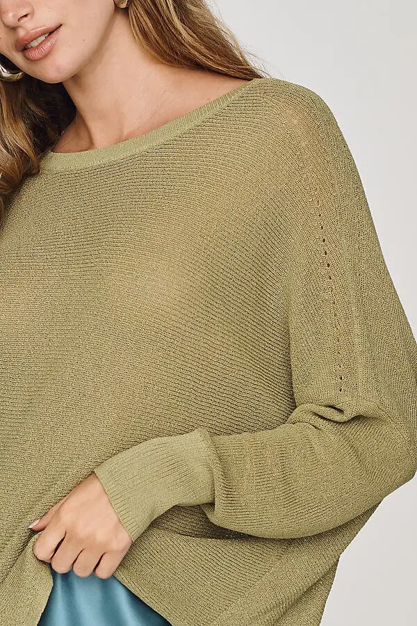 Anthropologie Crew-neck Sheer Sweater - Green