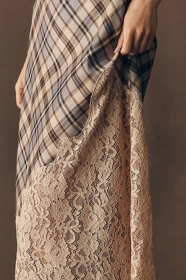 Avec Les Filles Bias Lace Maxi Dress