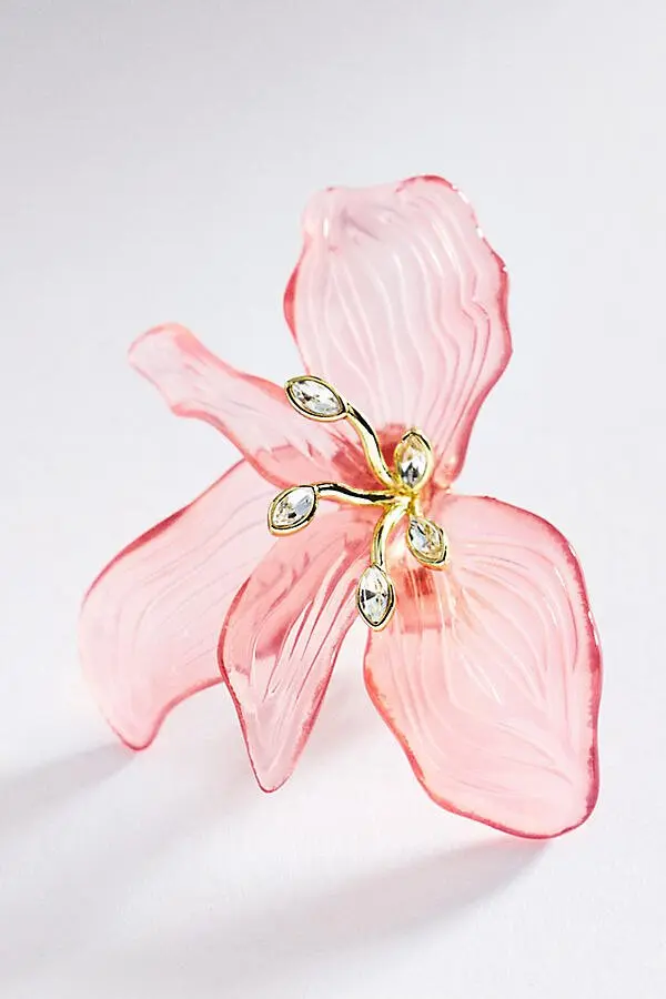 Anthropologie Sculpted Floral Resin Earrings