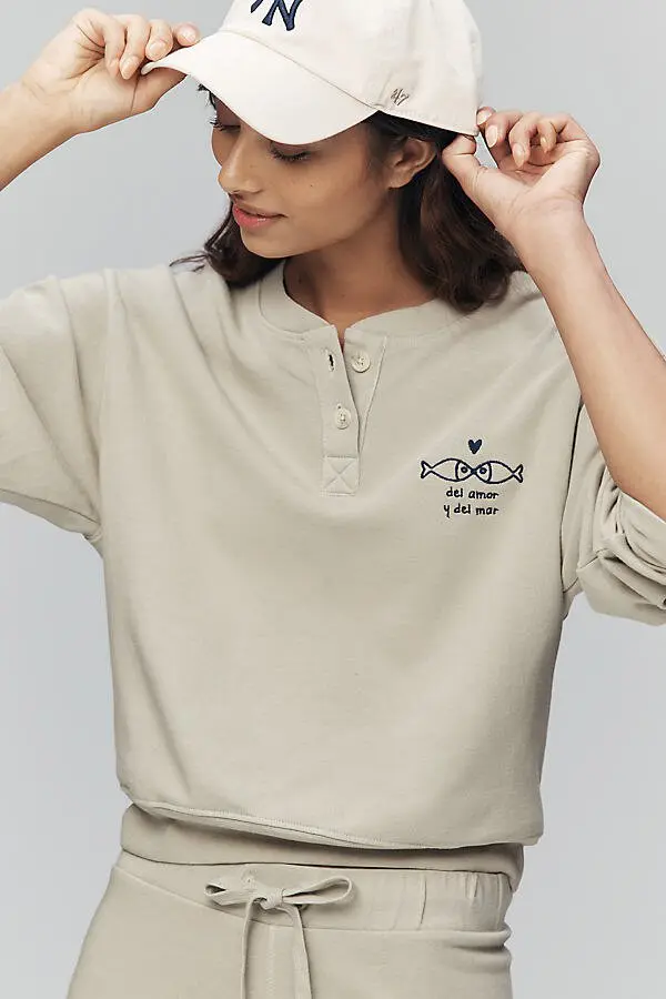 Anthropologie All Time Favorite Del Mar Henley Top - Moss