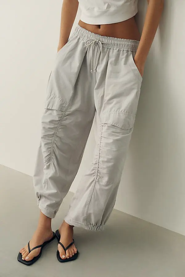 Daily Practice Lifeboat Wide-leg Cropped Utility Pants - Grey