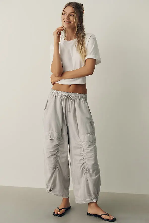 Daily Practice Lifeboat Wide-leg Cropped Utility Pants - Grey