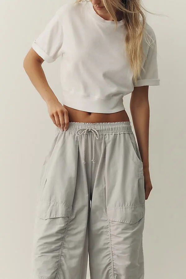 Daily Practice Lifeboat Wide-leg Cropped Utility Pants - Grey