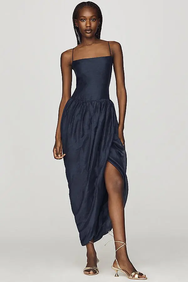 Amanda Uprichard Castello Midi Dress - Navy