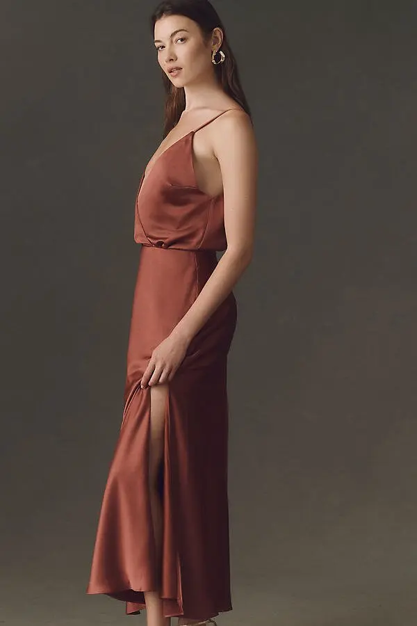 Bhldn Plunge Open-back Slip Maxi Dress
