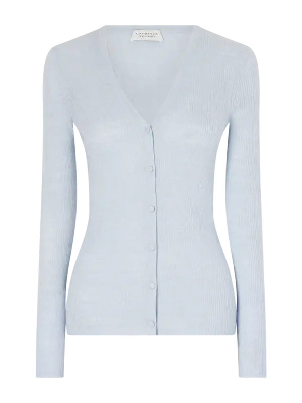 Gabriela Hearst Aiste Ribbed Cardigan - Blue