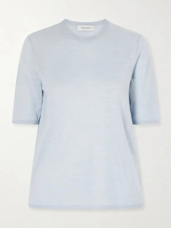 Gabriela Hearst Chryse Cashmere, Silk, And Hemp-blend Sweater - Blue