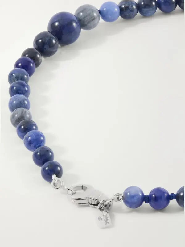 Le Sundial Wave Sterling Silver And Sodalite Beaded Necklace