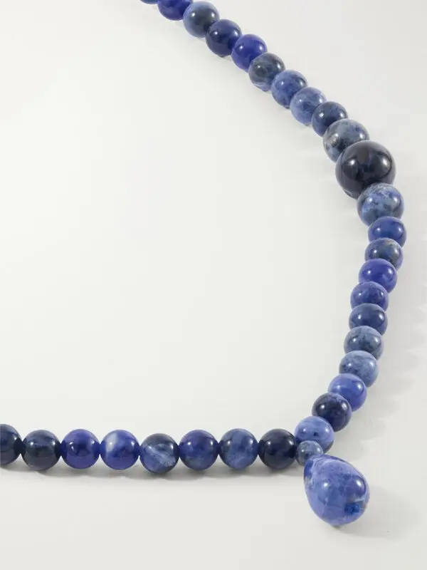 Le Sundial Wave Sterling Silver And Sodalite Beaded Necklace