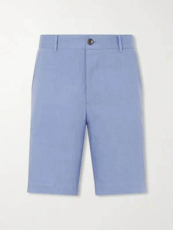 Paul Smith Straight-leg Linen Shorts - Blue