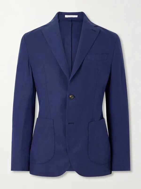 Eleventy Lyocell And Linen-blend Suit Jacket