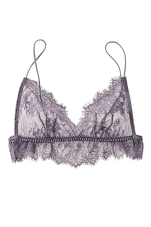 Free People Lacebound Longline Triangle Bralette - Aged Plums