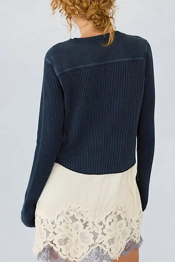 Free People Baby Blake Thermal Top - Outer Space