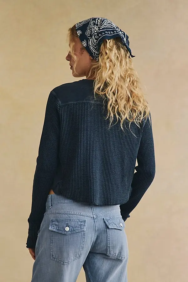 Free People Baby Blake Thermal Top - Outer Space