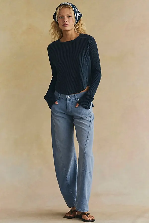 Free People Baby Blake Thermal Top - Outer Space