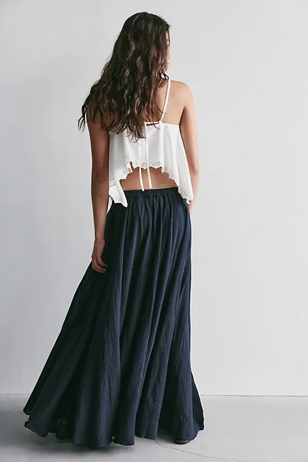 Free People Ives Solid Maxi Skirt - Black