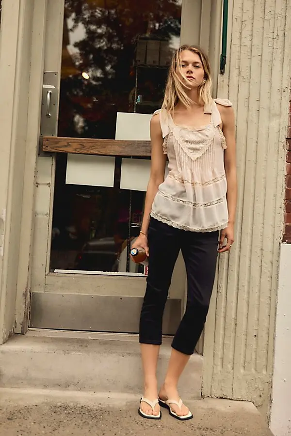 Free People We The Free Hot Take Slim Capri Jeans