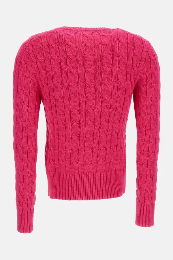 Polo Ralph Lauren Crew-neck Cable-knit Cotton Cardigan - Rose