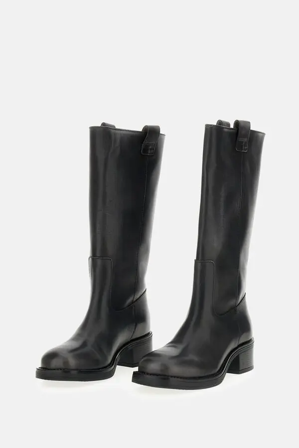 ALOHAS Sajan Vintage-effect Leather Knee-high Boots