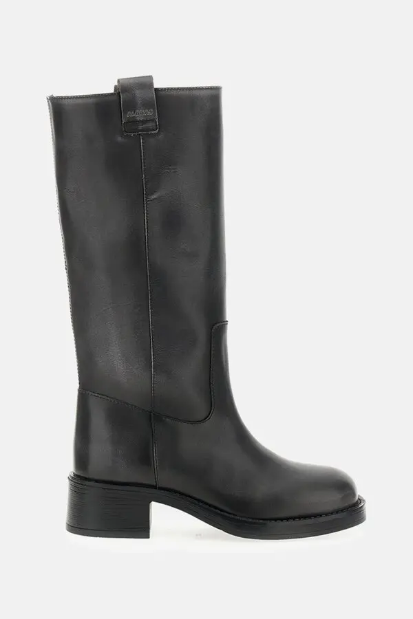 ALOHAS Sajan Vintage-effect Leather Knee-high Boots - Black