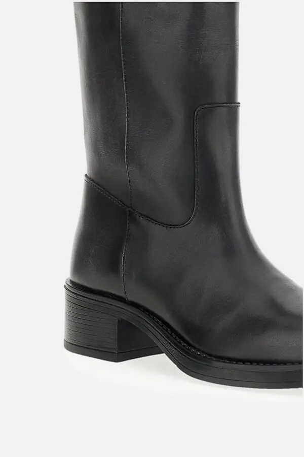 ALOHAS Sajan Vintage-effect Leather Knee-high Boots - Nero