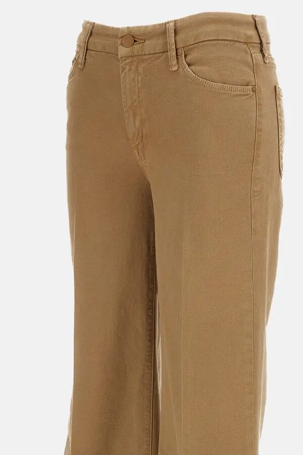 MOTHER The Roller Fray Jeans In Beige - Marrone