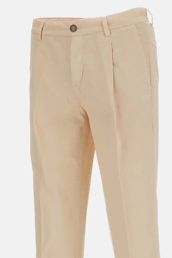 FAY Regular-fit Slub Cotton Trousers