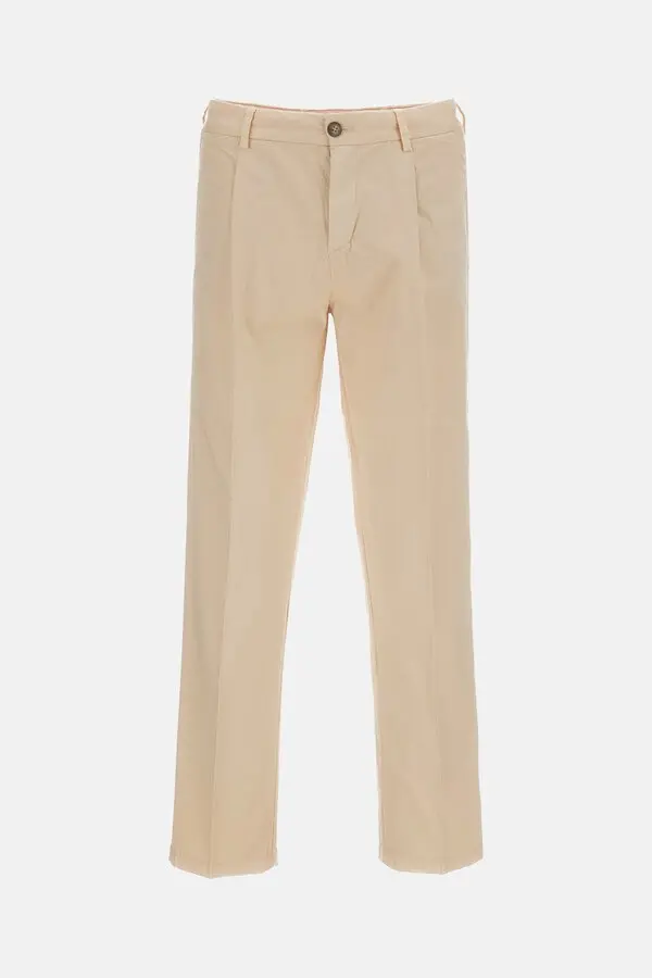 FAY Regular-fit Slub Cotton Trousers