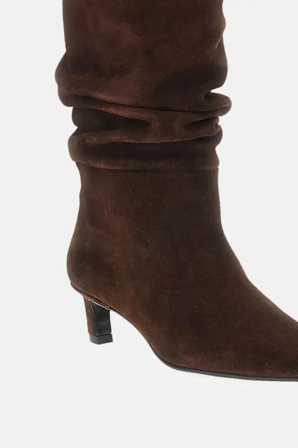 ALOHAS Kalila Suede Leather Knee-high Boots - Marrone
