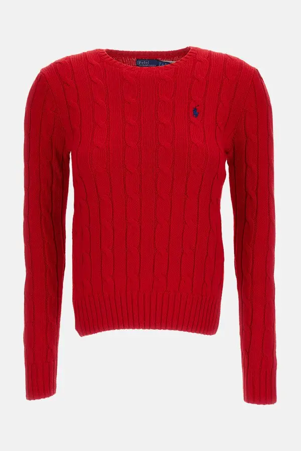 Polo Ralph Lauren Cable Knit Crew Neck Sweater - Red
