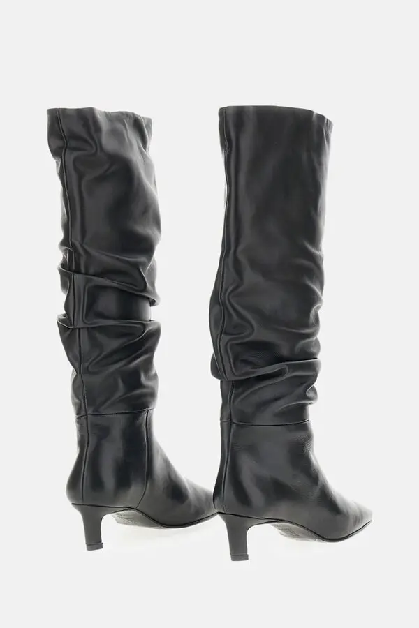 ALOHAS Kalila Knee-high Leather Boots With Block Heel