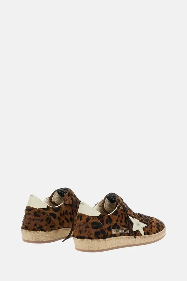 GOLDEN GOOSE Ball Star Sneakers In Animalier Ponyhair And Nappa Leather