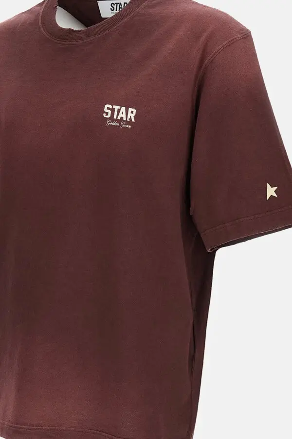 GOLDEN GOOSE Relaxed Fit Cotton T-shirt With Logo Detail