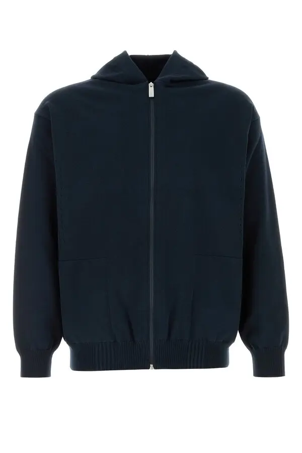Herno Navy Cotton Blend Cardigan