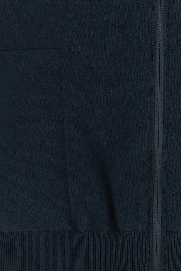 Herno Navy Cotton Blend Cardigan