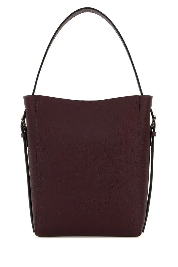 VALEXTRA Burgundy Leather Small Soft Bucket Bag