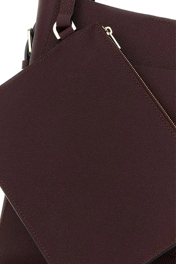 VALEXTRA Burgundy Leather Small Soft Bucket Bag