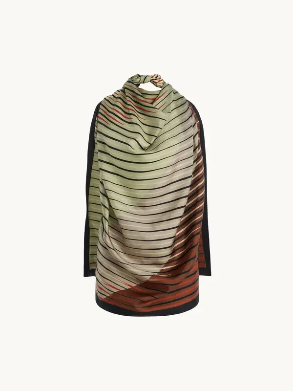 KALLMEYER Printed Silk Twill Scarf Top - Neutral