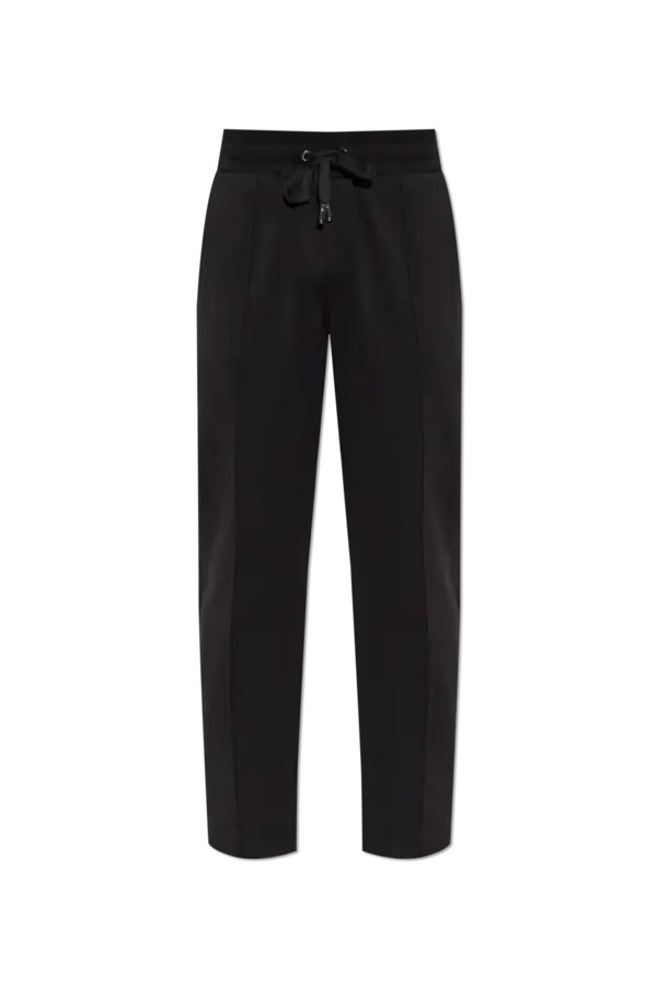 Dolce & Gabbana Sweatpants With Logo Patch - Black