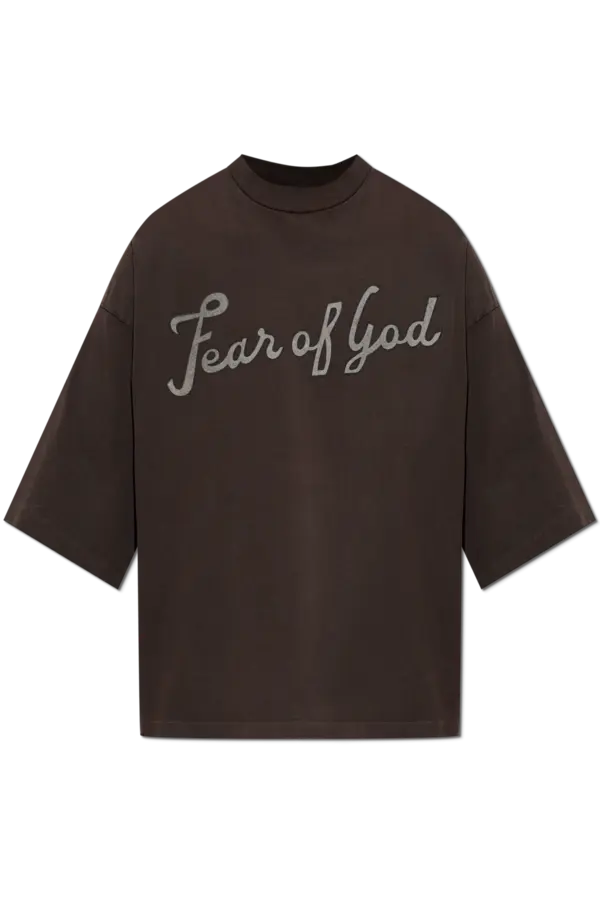 Fear Of God T-shirt With Printed Logo - Brown